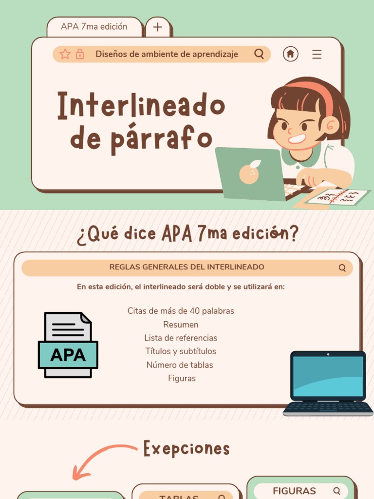 APA 7ma edición reglas interlineado | PDF