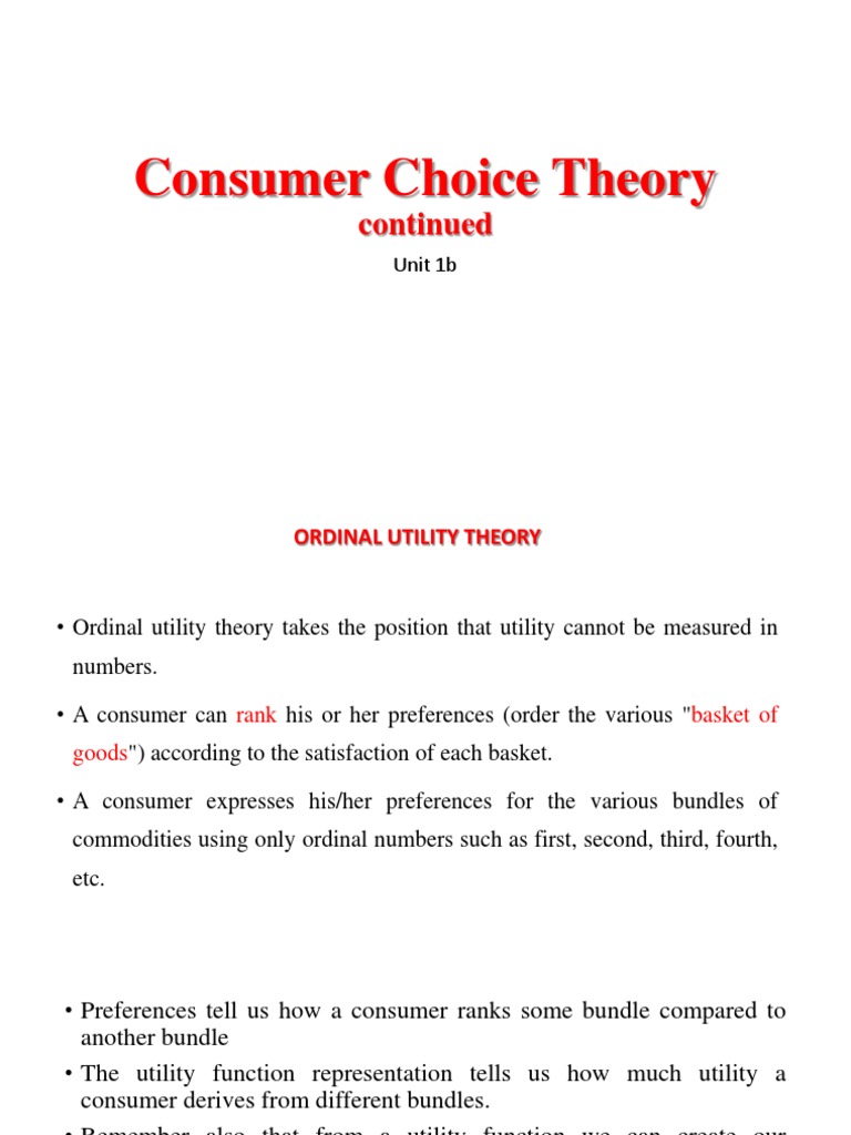 Ordinal Approach (1) | PDF | Utility | Economies