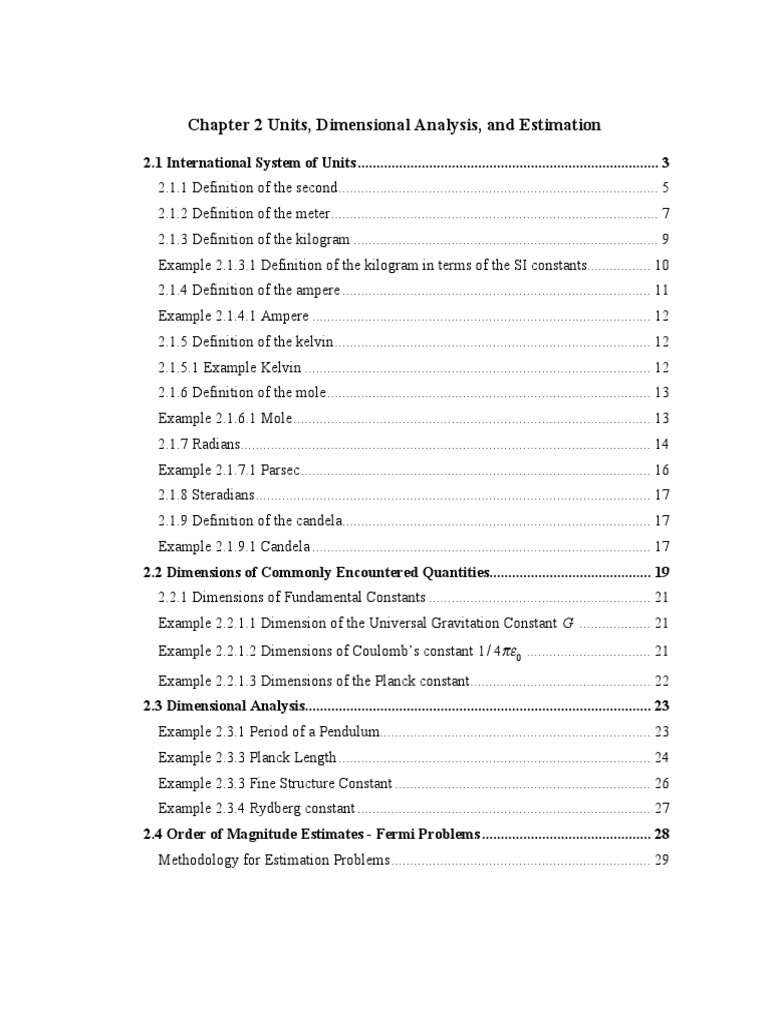 Dimensional Analysis | PDF | Mole (Unit) | International System Of Units