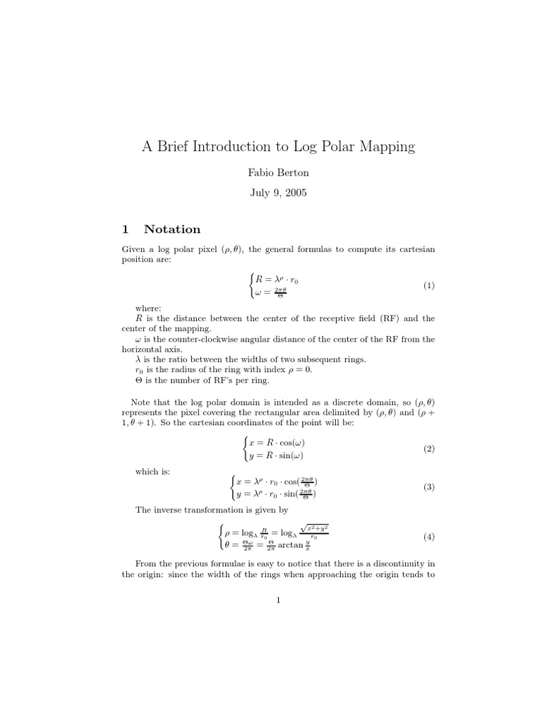 Log Polar Manual Pdf Logarithm Cartesian Coordinate System