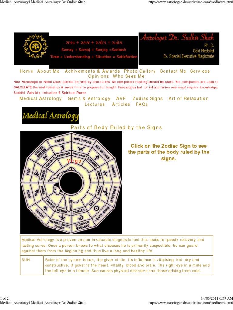 Medical Astrology - Medical Astrologer DR | PDF | Planets In Astrology ...
