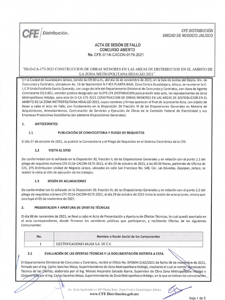 Acta de Fallo CA 175 | PDF