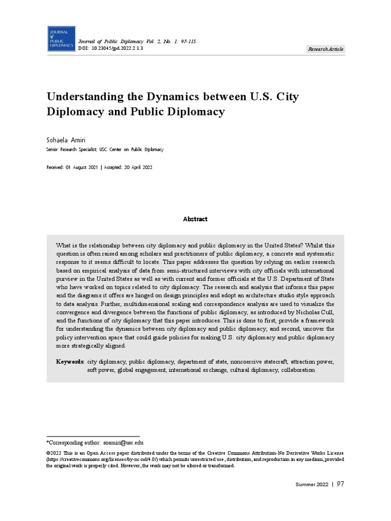 Understanding The Dynamics Between US City... | PDF | Public Diplomacy ...