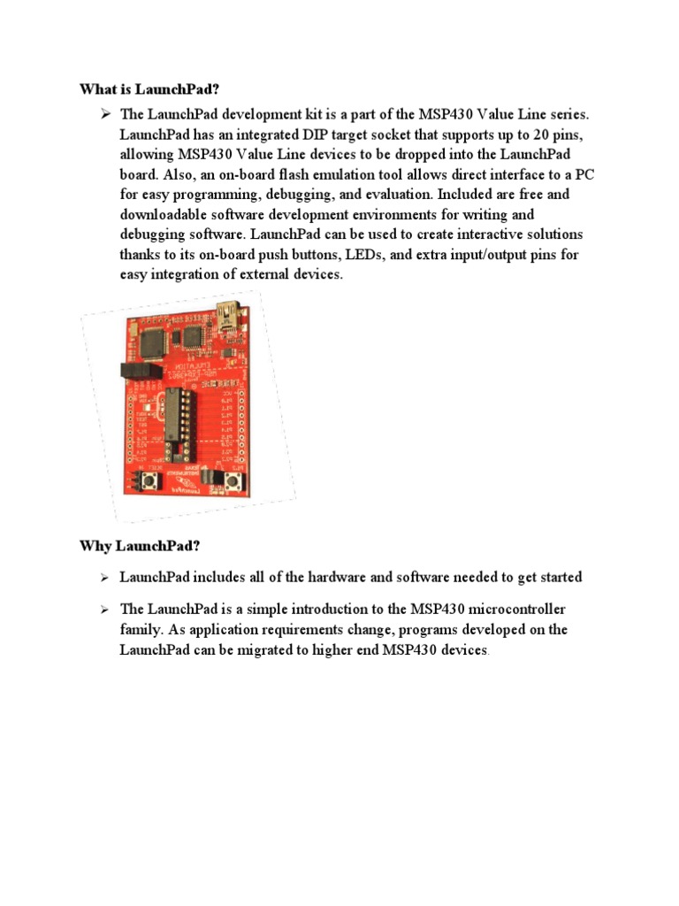 MSP430 LaunchPad Development Kit Guide | PDF | Microcontroller | Input ...