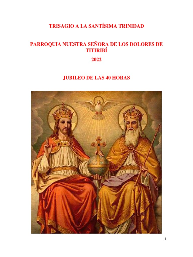 Trisagio A La Santísima Trinidad | PDF | Perdón | Oración Trisagio A La Santísima Trinidad | PDF | Perdón | Oración