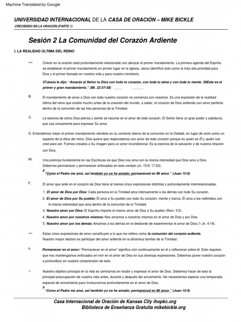 La Comunidad Del Corazón Ardiente Mike Bickle | PDF | Amor | eucaristía