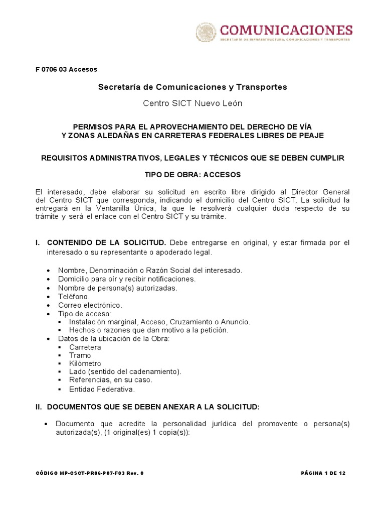 MP CSCT PR06 P07 F03 Accesos | PDF | La carretera | Transporte