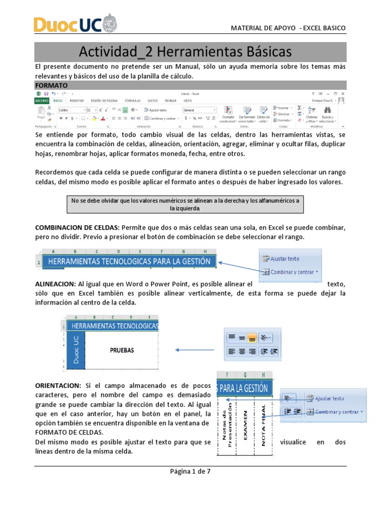 Act2 Herramientas Basicas De Excel Pdf Microsoft Excel Hoja De