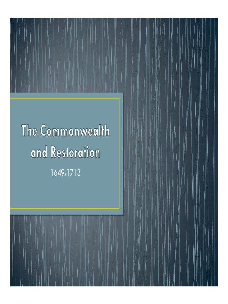 Literature - The Commonwealth | PDF | English Civil War | Restoration ...