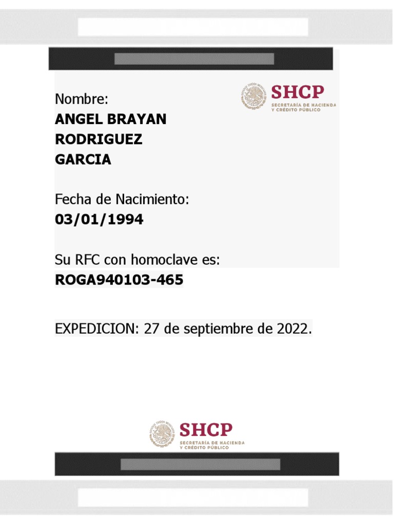Formatos para RFC | PDF Formatos para RFC | PDF