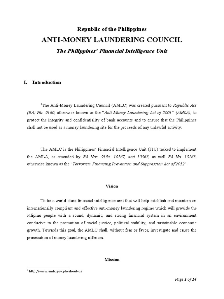 Overview of the AMLC in the Philippines | PDF | Money Laundering | Terrorism Financing