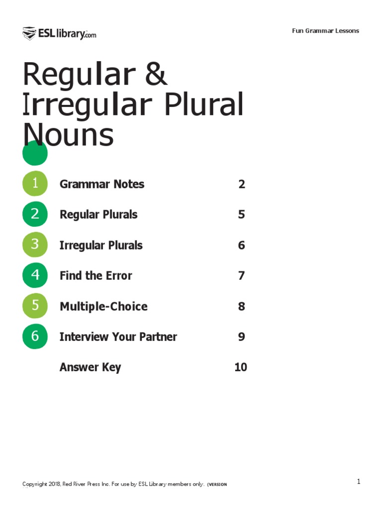 116_Regular-and-Irregular-Plural-Nouns_US | PDF | Plural | English Language