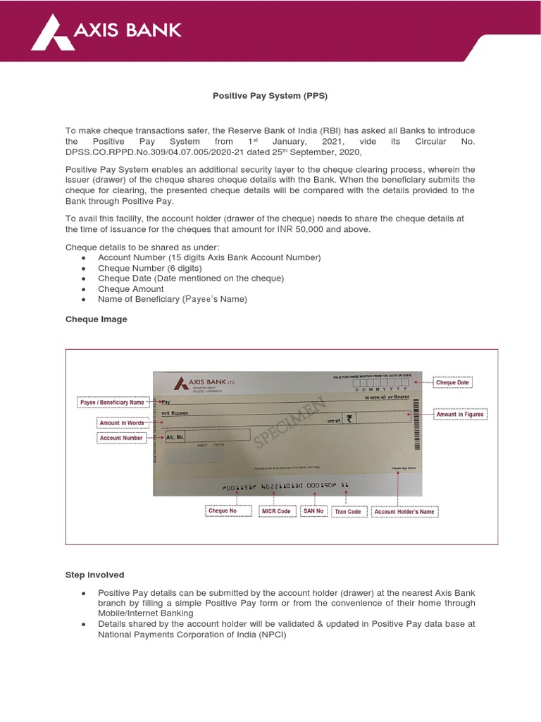 Positive Pay System | PDF | Cheque | Online Banking
