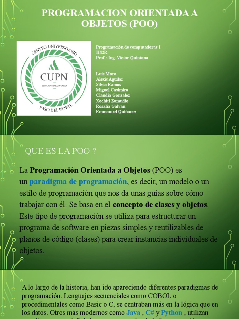 Programacion Orientada A Objetos (Poo) | PDF | Objeto (informática ... Programacion Orientada A Objetos (Poo) | PDF | Objeto (informática ...