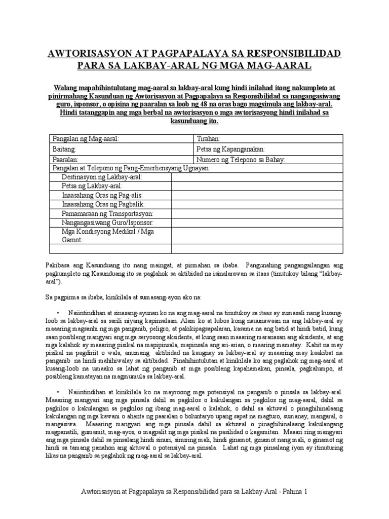 TA-Modified Student Field Trip Authorization | PDF