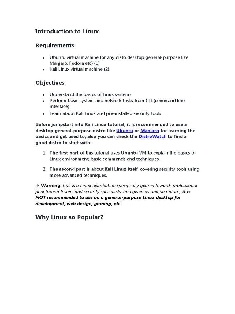 Introduction To Linux | PDF | Linux | Computing