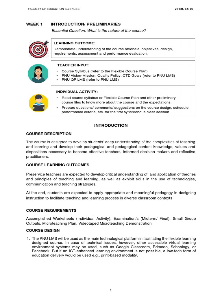 Week 1 Introduction Preliminaries | PDF | Teaching Method | Learning Week 1 Introduction Preliminaries | PDF | Teaching Method | Learning