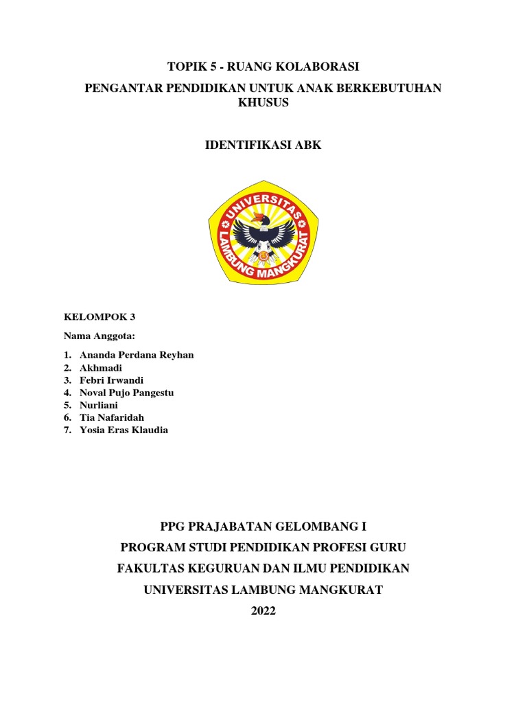 TOPIK 5 - Ruang Kolaborasi (Kel 3 ABK) | PDF