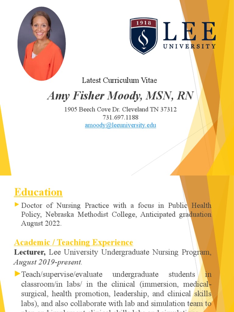 CV Amy Moody Lee University | PDF