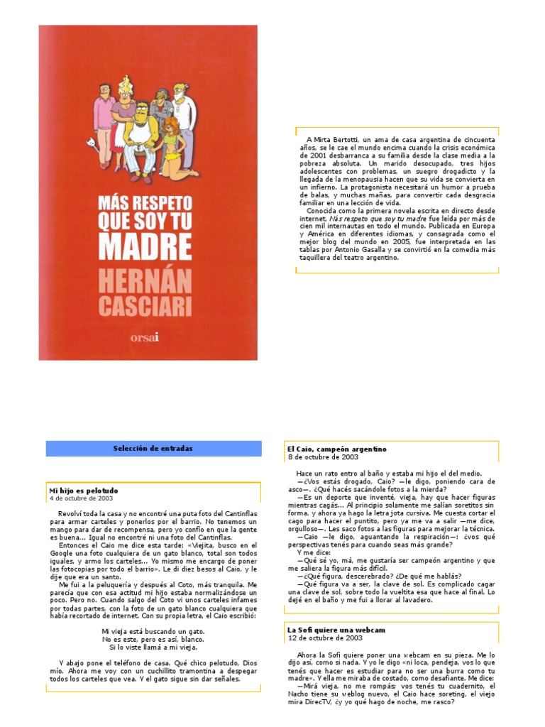 Más Respeto Que Soy Tu Madre - Hernán Casciari (2003) Selección | PDF
