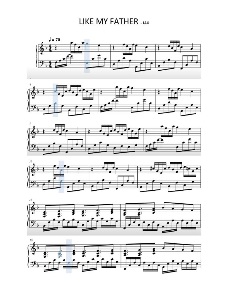 Piano Sheet Like My Father | PDF