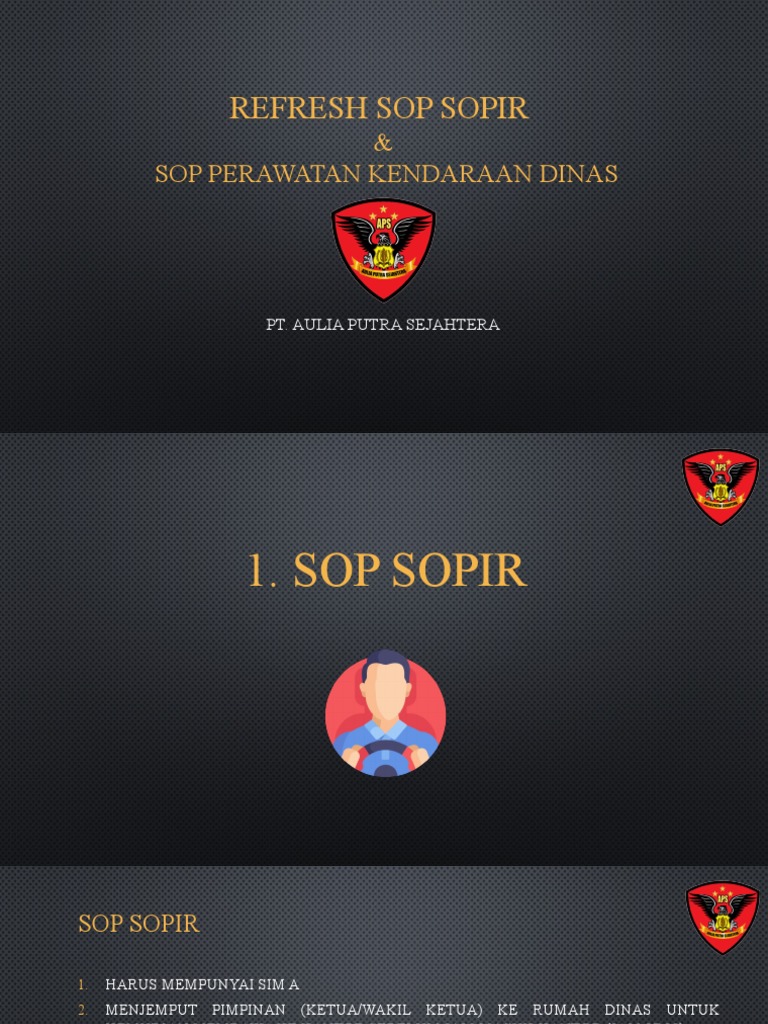 SOP Sopir Dan Perawatan Kendaraan Dinas | PDF