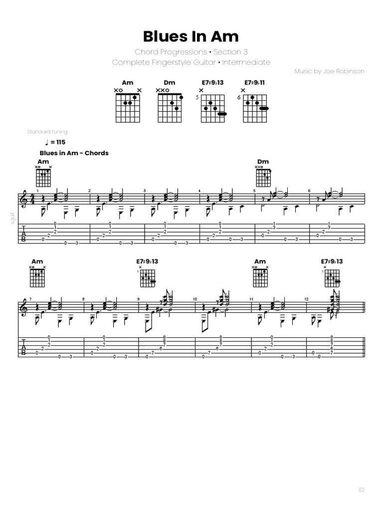 Blues in Am (Section 3) | PDF | Guitars | Music Technology