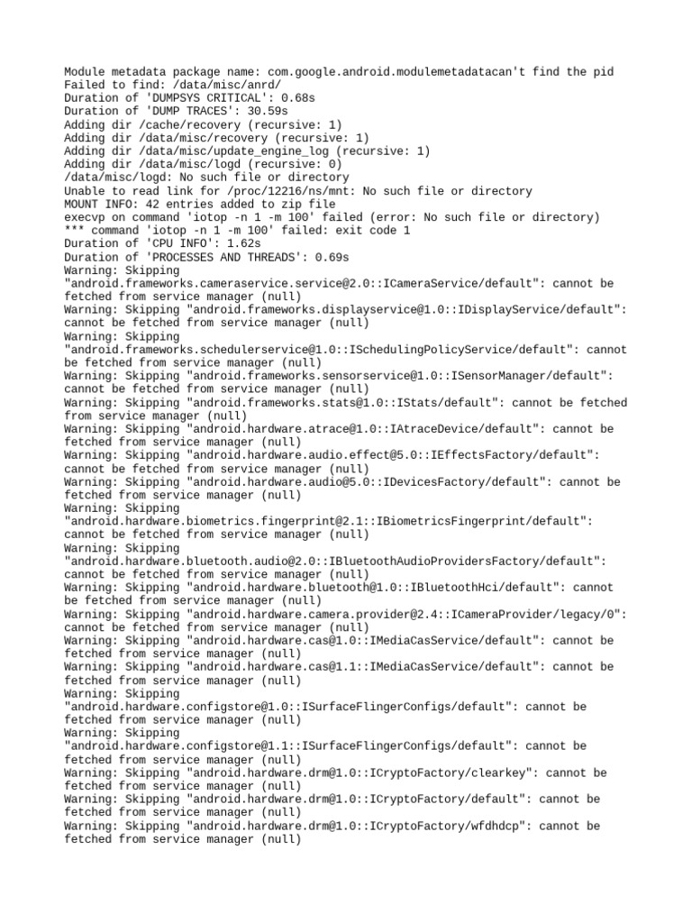 Bugreport v350c QKQ1.200810.001 2022 12 31 22 45 18 Dumpstate - Log 12199 | PDF | Computer ...