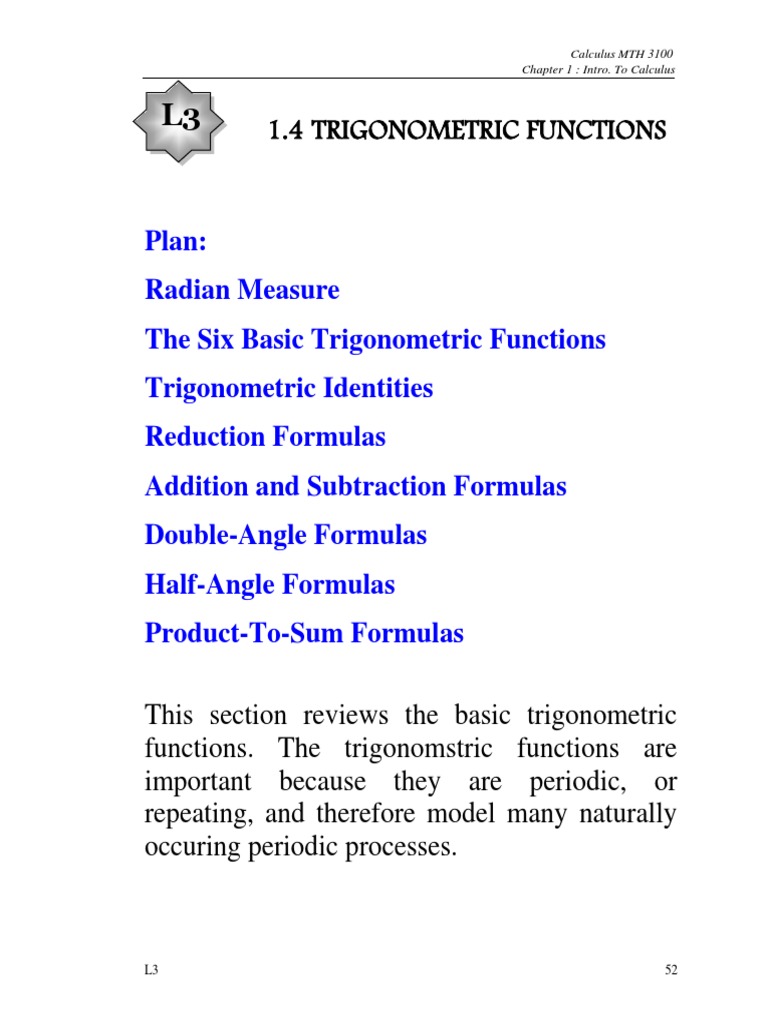 L3 (T) | PDF | Trigonometric Functions | Special Functions