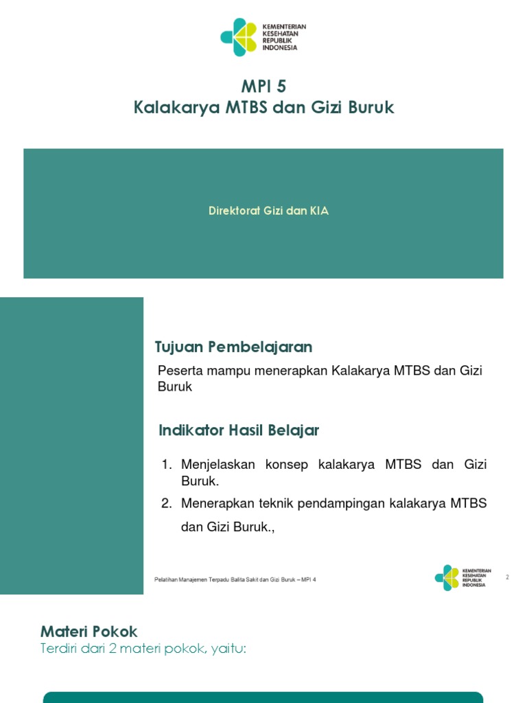 MPI 5 Kalakarya MTBS Dan Gizi Buruk | PDF