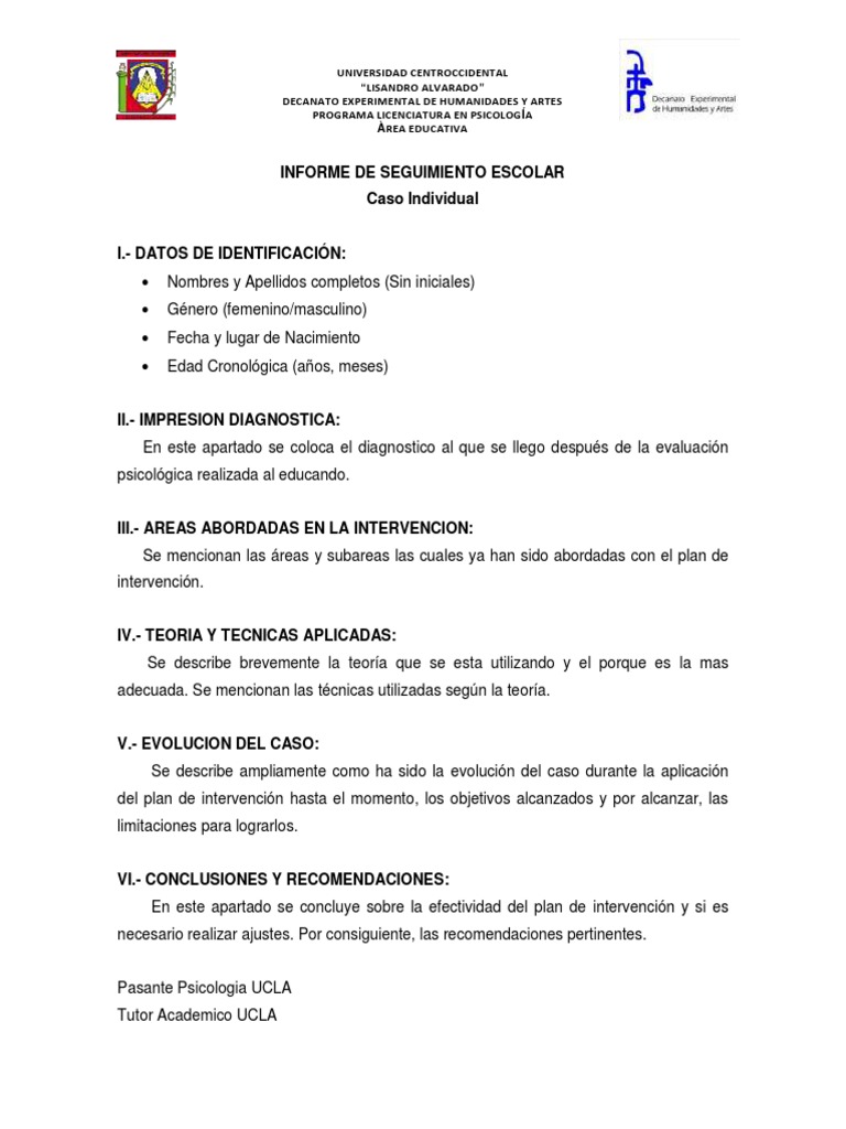 Informe de Seguimiento Escolar | PDF