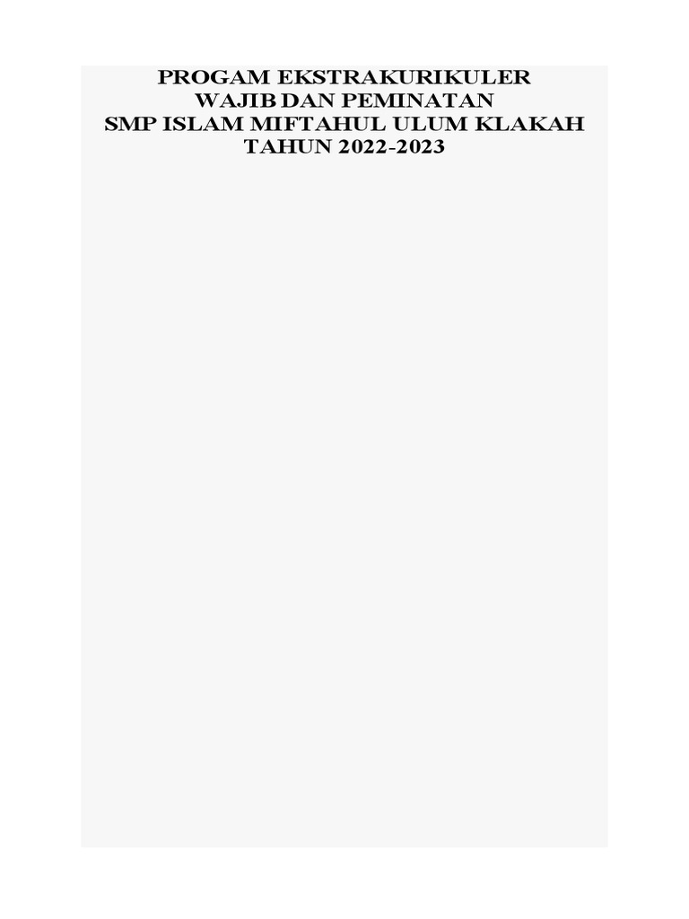 Program Ekskul | PDF