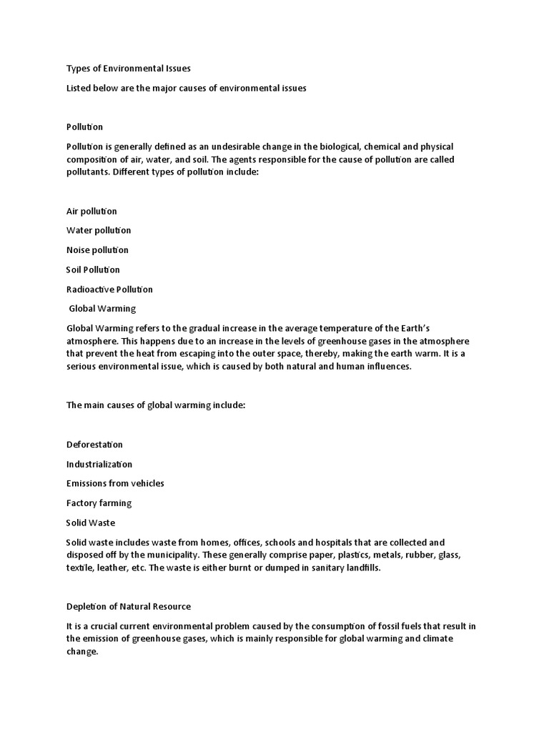Environmental Issues | PDF | Waste | Pollution