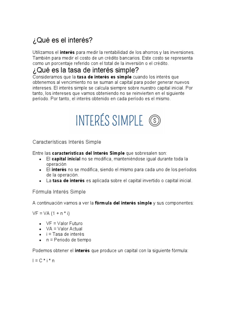 Qué Es El Interés | PDF | Interés | Interés compuesto