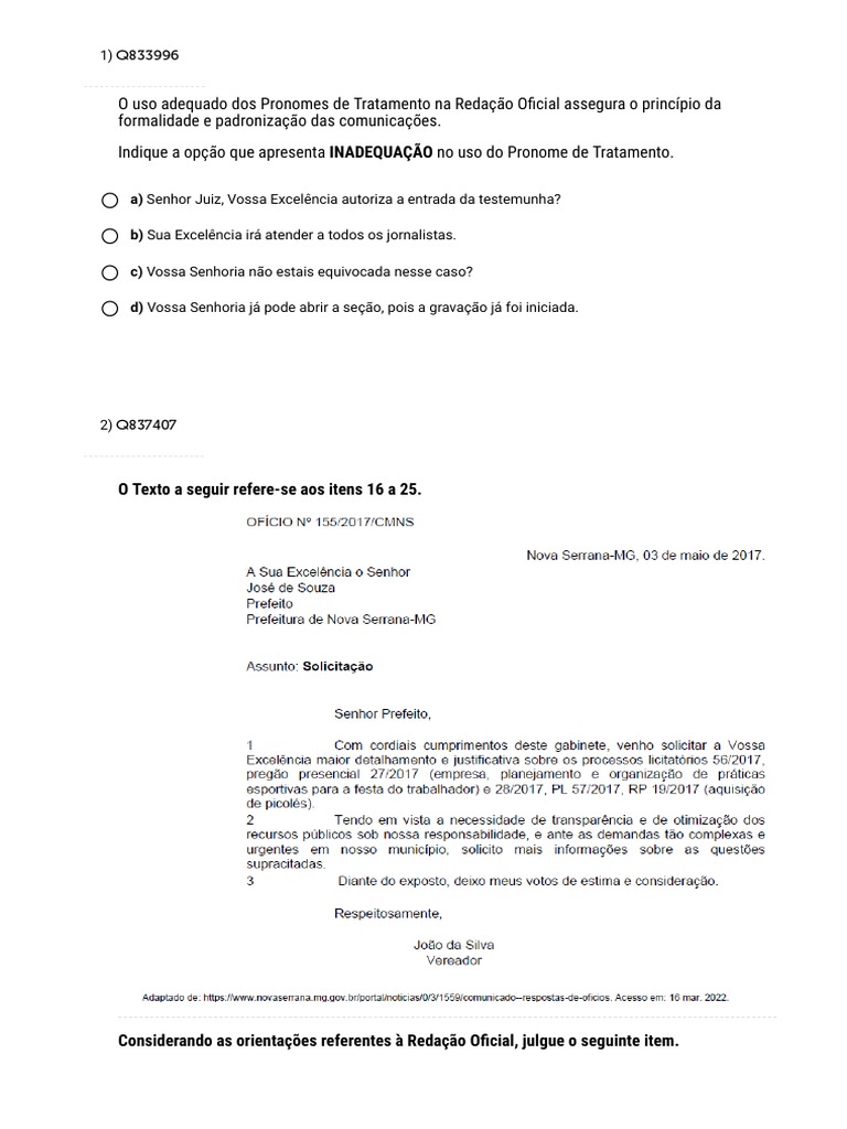 Pronomes De Tratamento Pdf Senado Dos Estados Unidos Linguística 0750