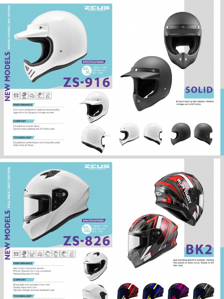 2021 ZEUS HELMETS Catalogue - New Models | PDF