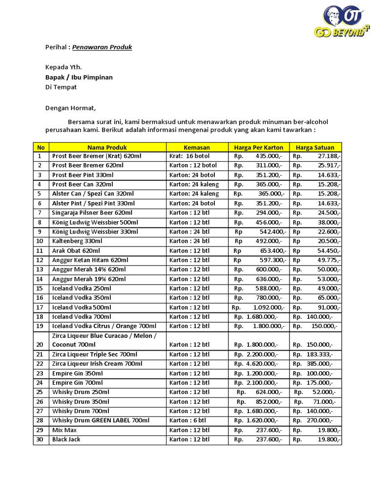 Pricelist Harga Orangtua | PDF