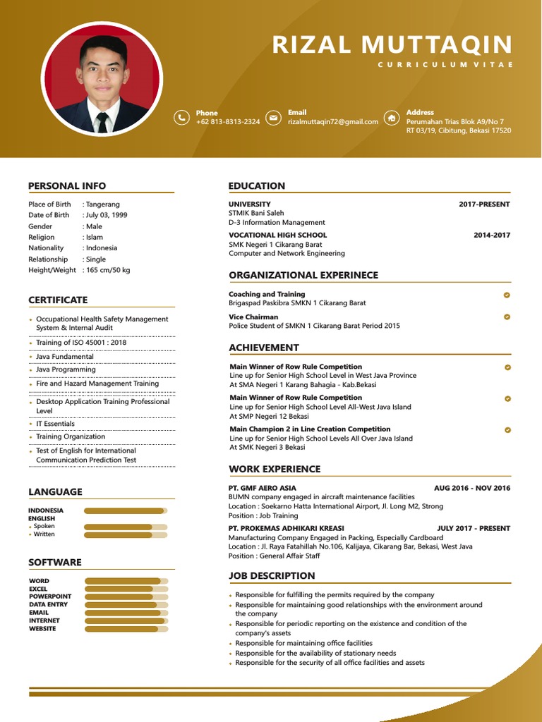 CV Rizal Muttaqin | PDF | Computing | Information Age