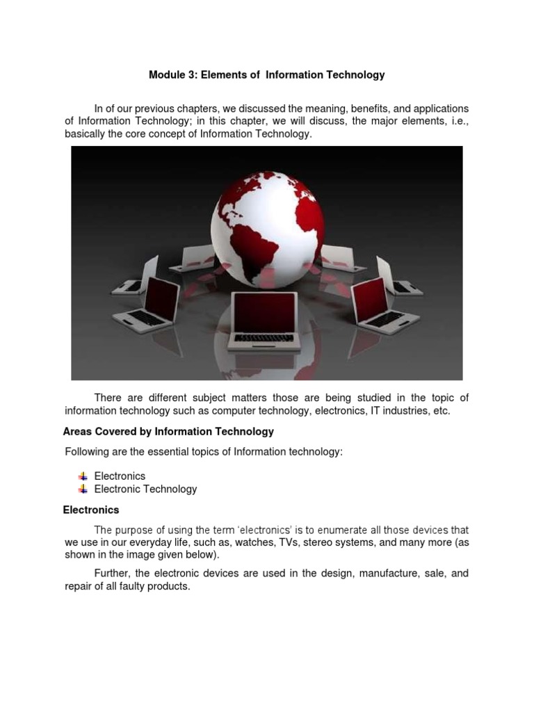 Module 3 Elements of Information Technology | PDF | Electronics ...