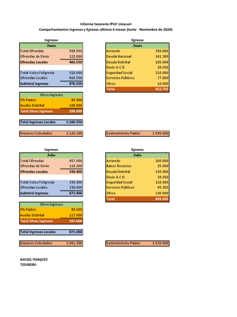 Informe Financiero IPUC Usiacurí 2020 | PDF