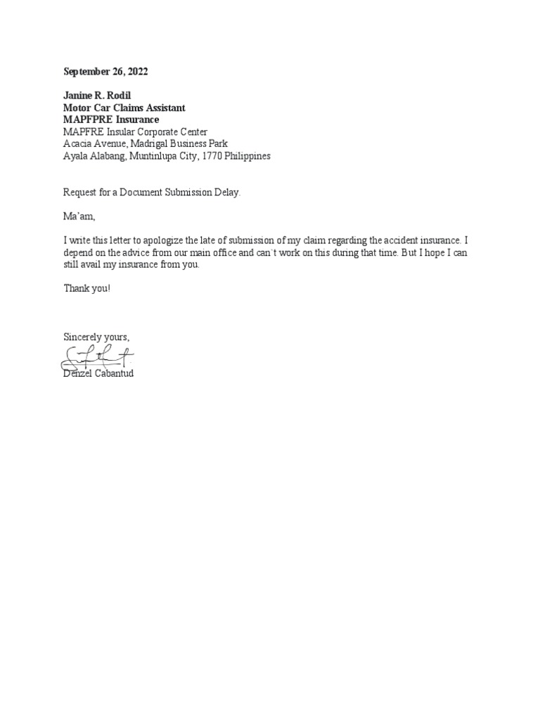 Letter of Late Filing | PDF