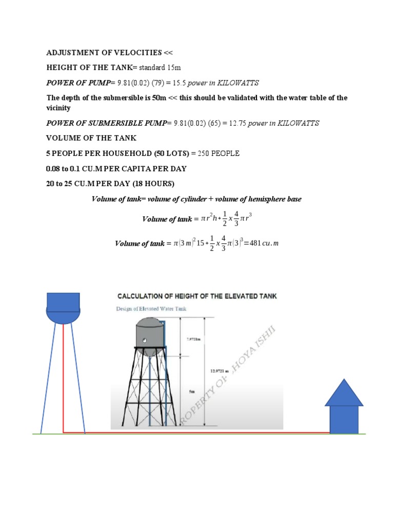 Tank Volume and Pump Power Calculations | PDF | Home & Garden