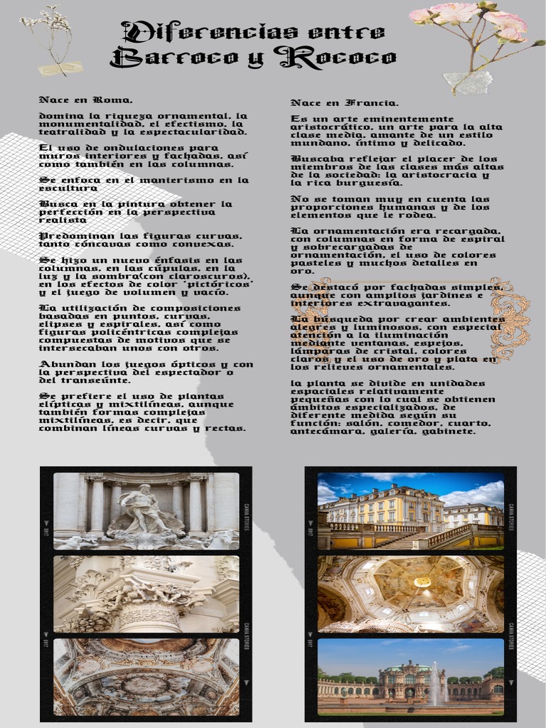 Diferencias entre Barroco y Rococo | PDF | Estética | Las artes