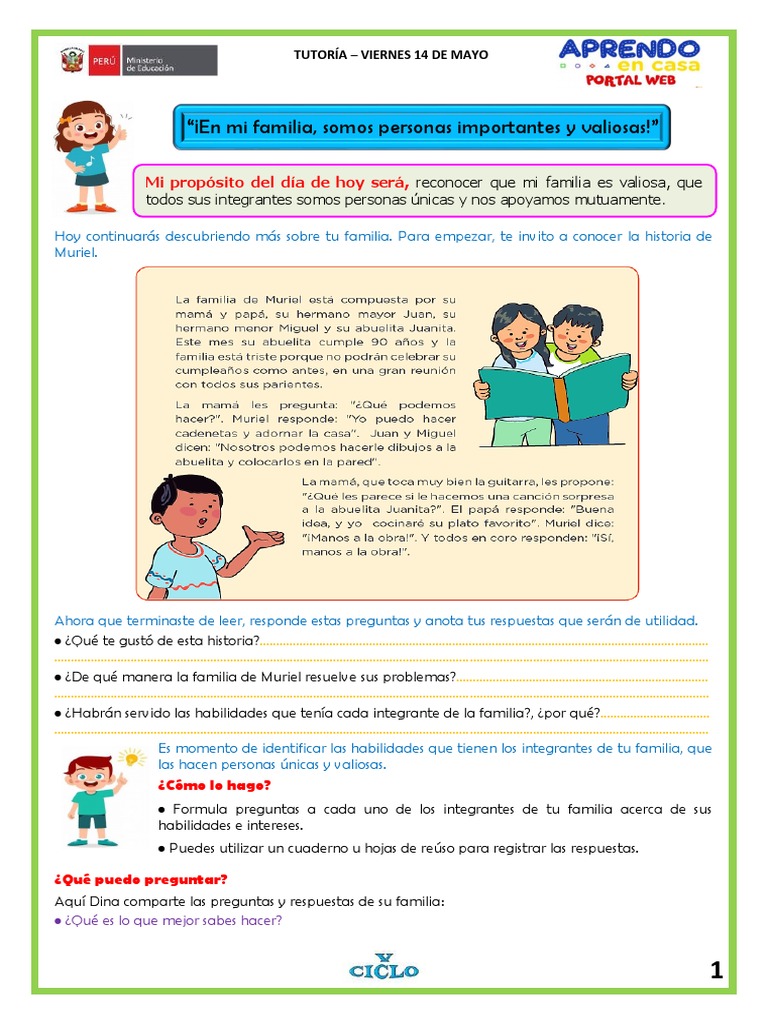 Tutoría - Viernes 14 - Ciclo V - Sem 6 | PDF