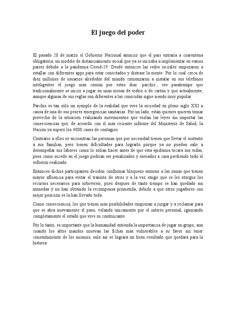 El Juego Del Poder | PDF