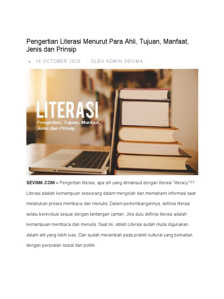 Definisi dan Jenis Literasi Modern | PDF