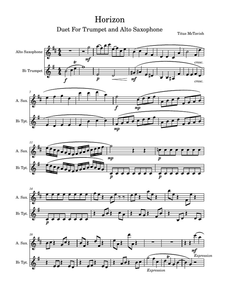 Duet A.Sax & Trumpet | PDF | Saxophone | Aerophones