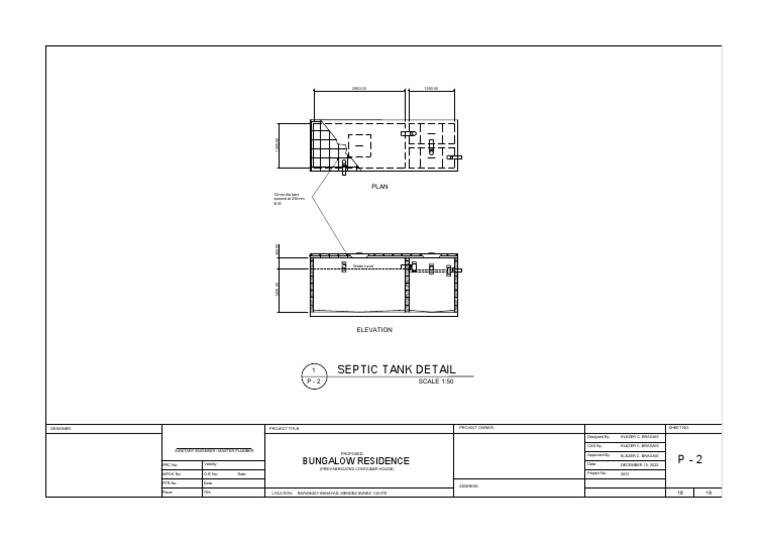 Septic Tank Detail For Combined Container Unit House | PDF