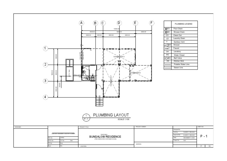 Plumbing Layout For Combined Container Unit House | PDF | Plumbing | Water