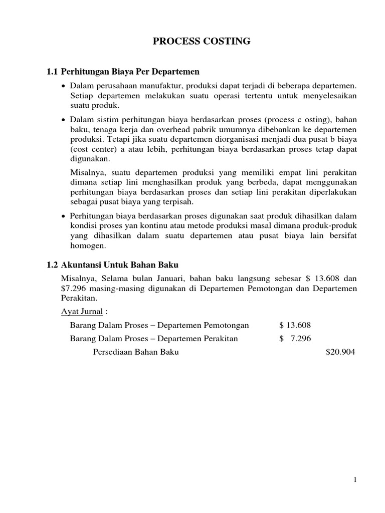 Materi Proses Costing | PDF
